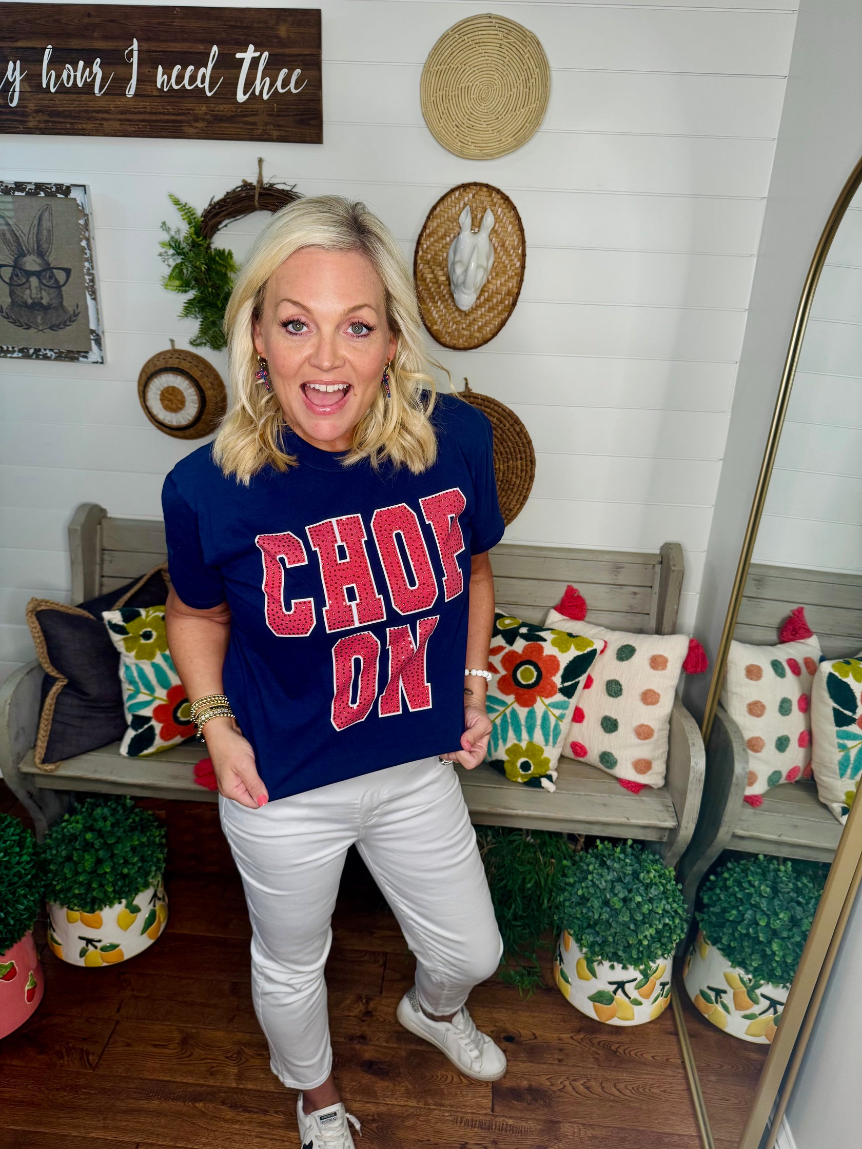 Chop on navy comfort colors baseball shirt sparkle warehouse clearance ...