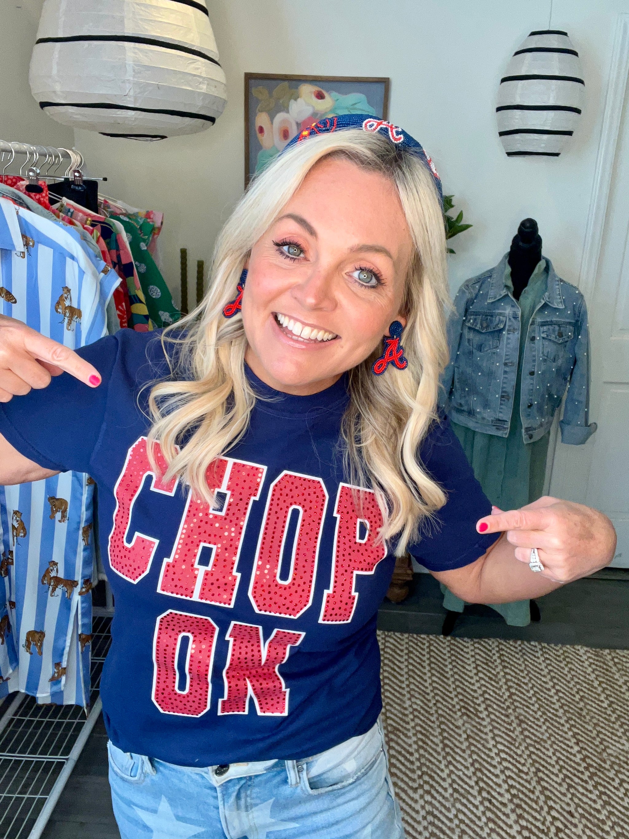 Chop on navy comfort colors baseball shirt sparkle warehouse clearance ...