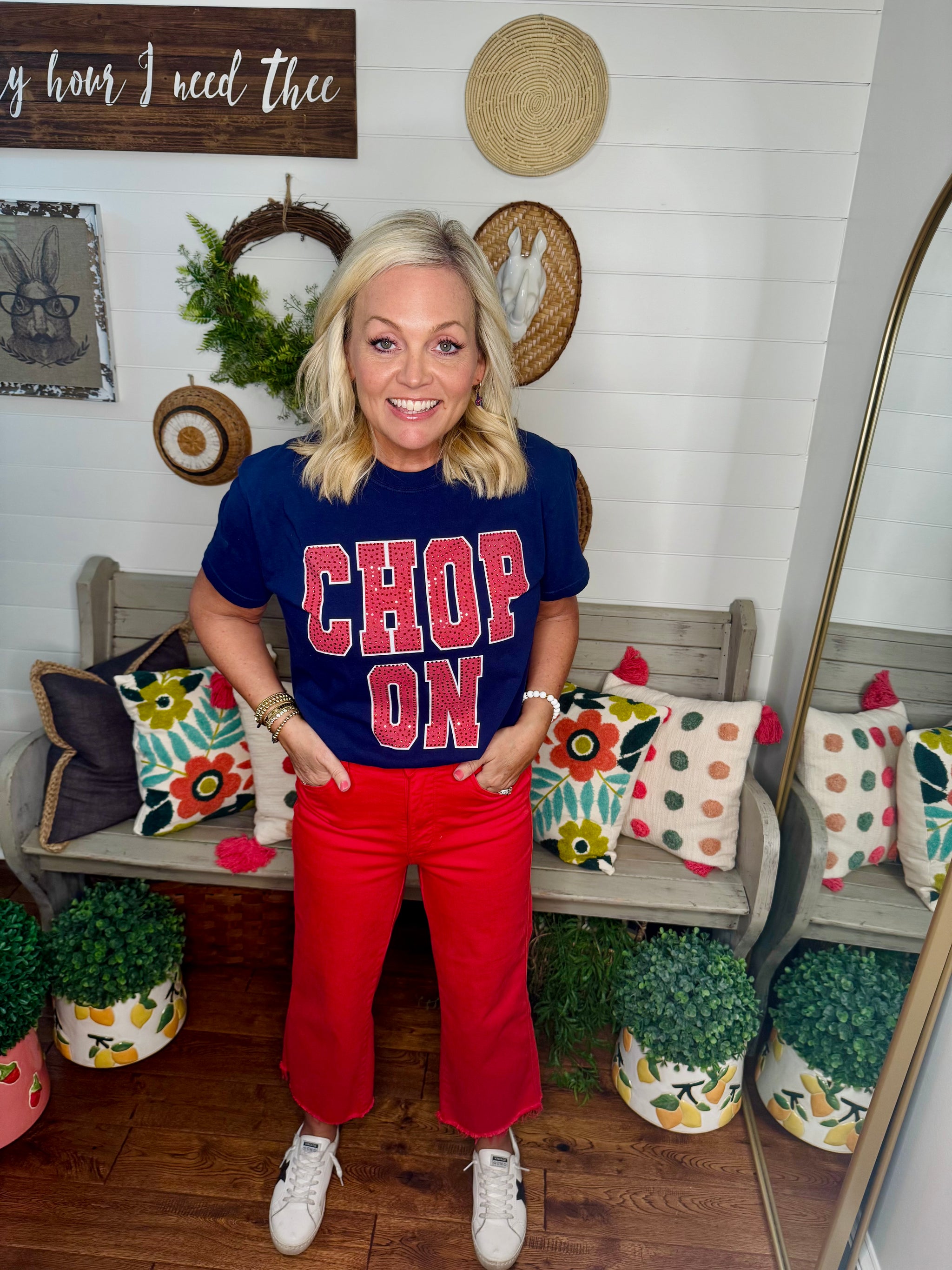 Chop on navy comfort colors baseball shirt sparkle warehouse clearance ...