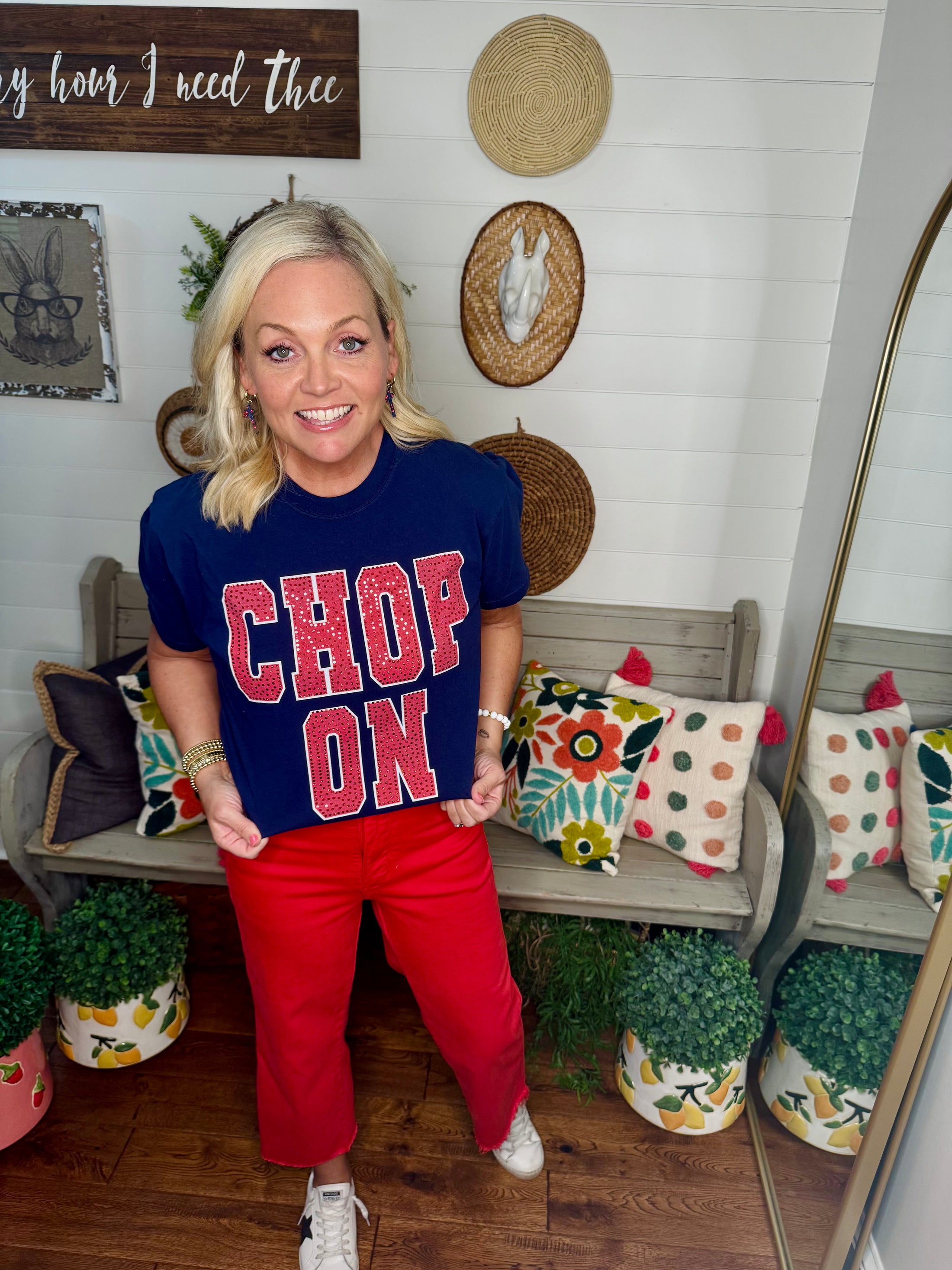 Chop on navy comfort colors baseball shirt sparkle warehouse clearance ...