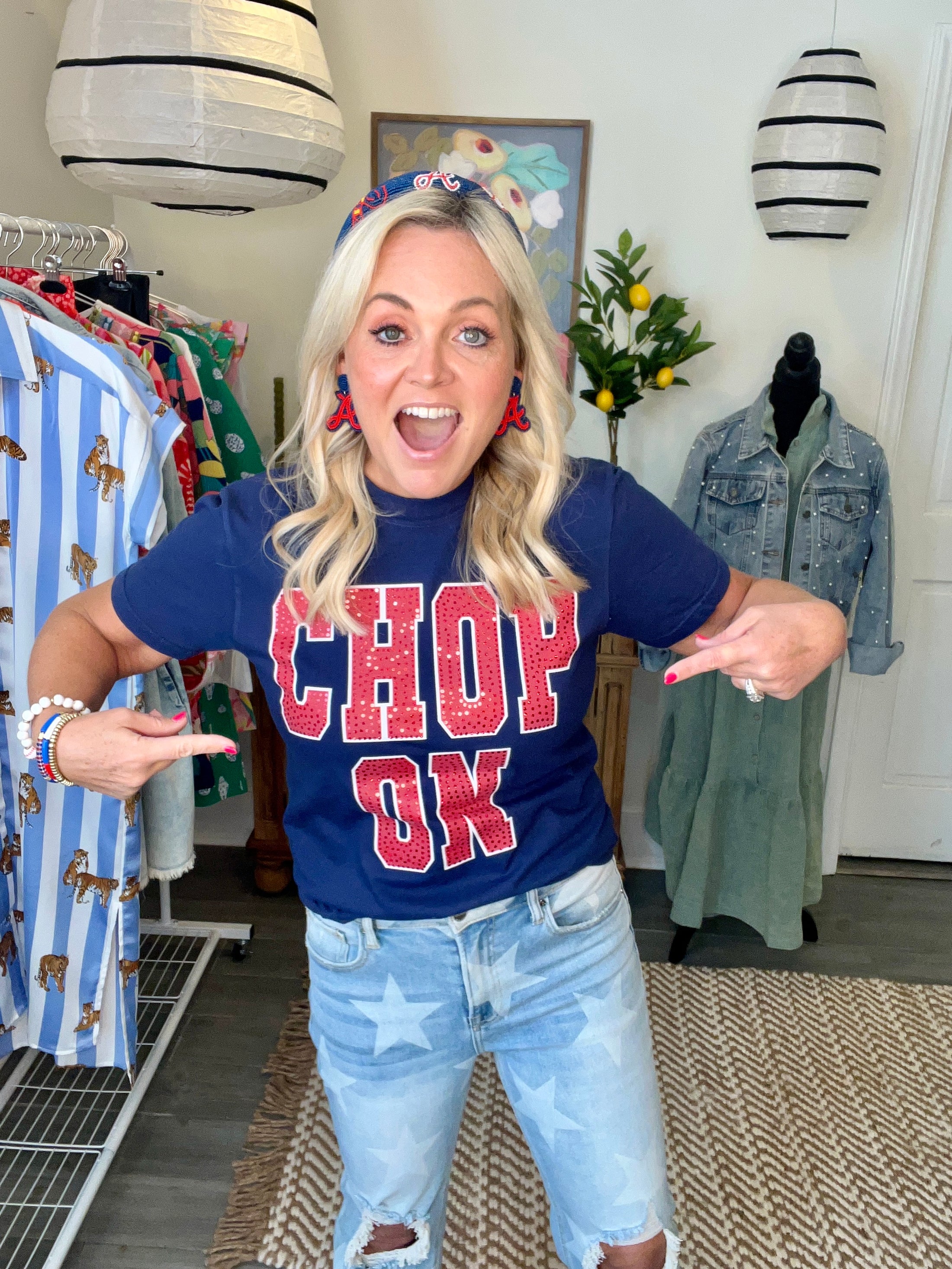 Chop on navy comfort colors baseball shirt sparkle warehouse clearance ...